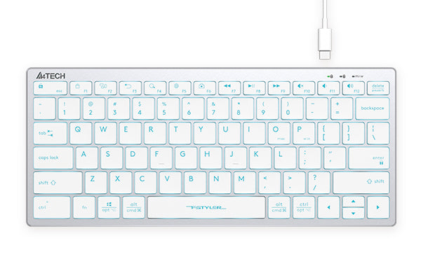 A4Tech FX61 Slim Backlit Keyboard - White