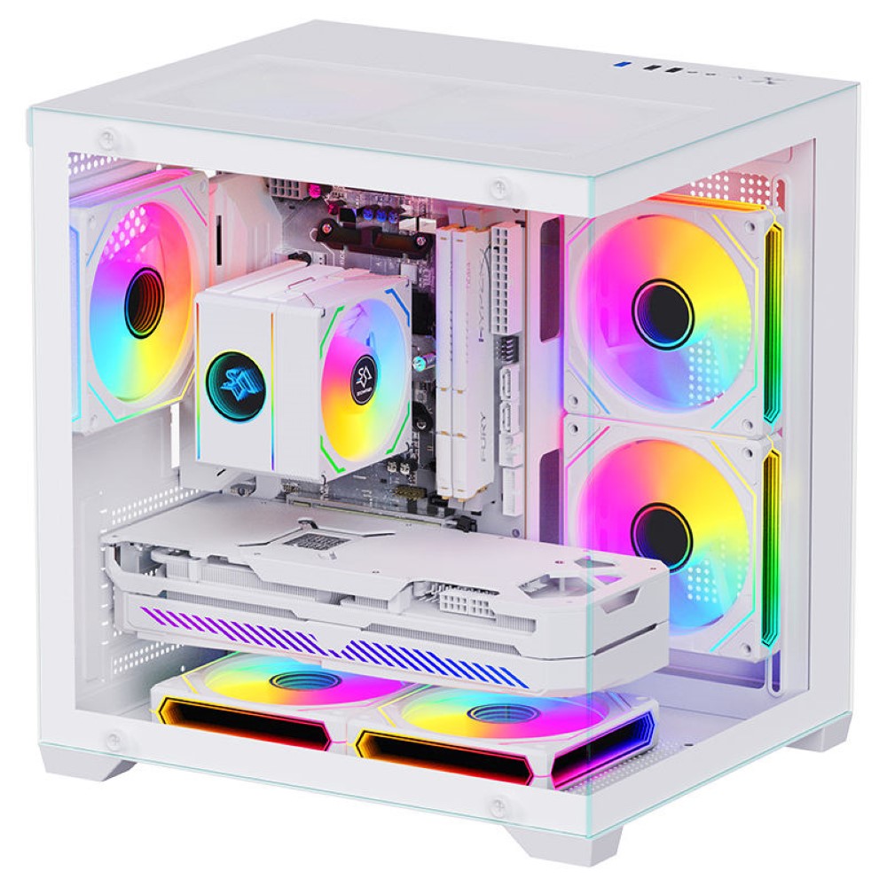 Snowman CS049 Mid-Tower Gaming PC Case - White