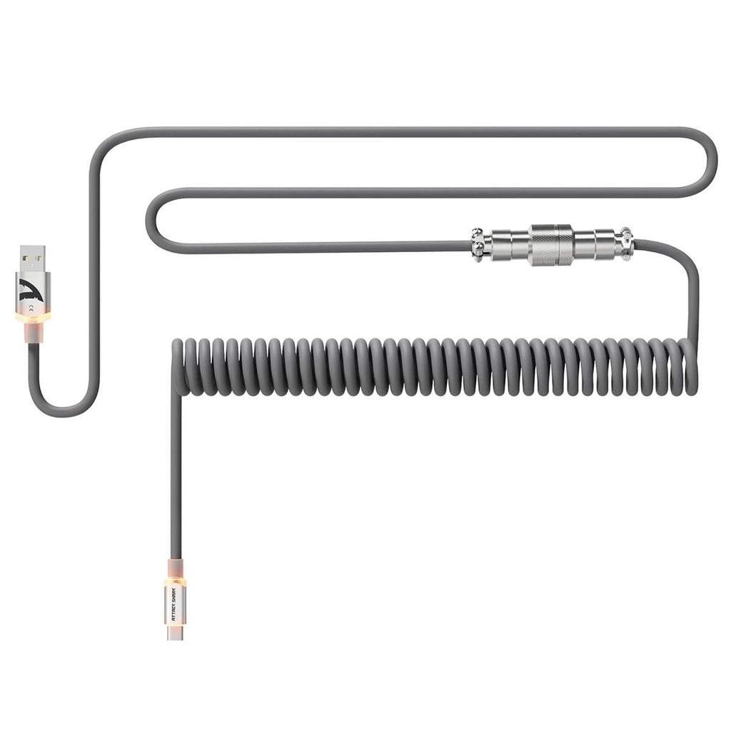 Attack Shark x Mamba Snake C01 Custom Coiled USB C to A Cable - Gray