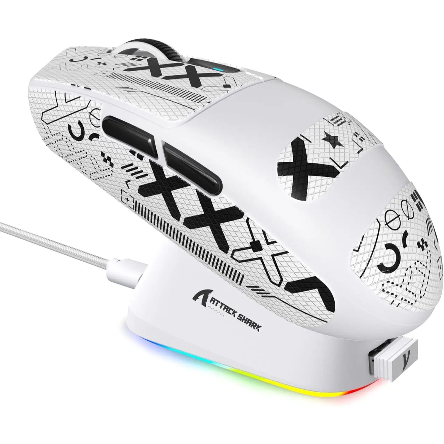 Attack Shark G3 Pro Wireless Gaming Mouse with Charging Dock - White